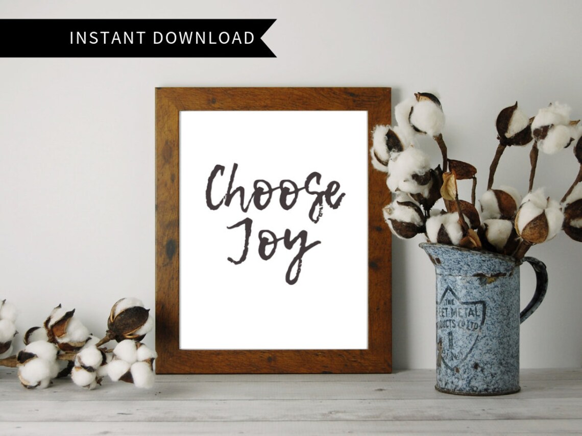 Choose Joy Christian Wall Art Printable, Scripture Wall Art Print ...