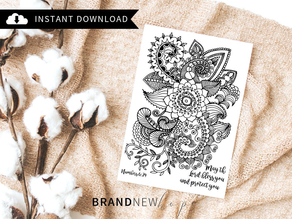 Numbers 6:24, Bible Coloring Page, Bible Coloring Page, Zentangle ...