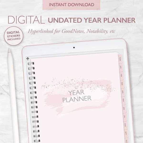 Undated Digital Planner - Etsy