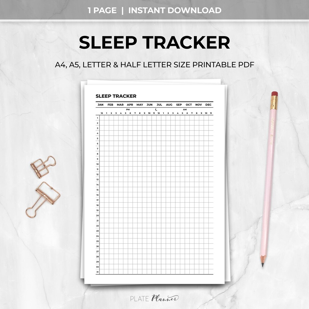 Sleep Tracker Printable | Digital Sleep Log | Wellness and Self Care ...