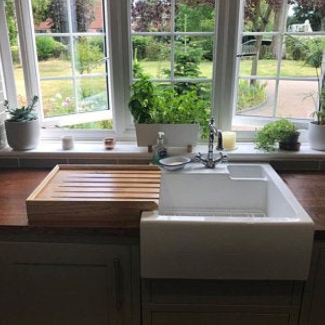 Raised Solid Oak Draining Board for a Belfast Sink for Quality All Our ...