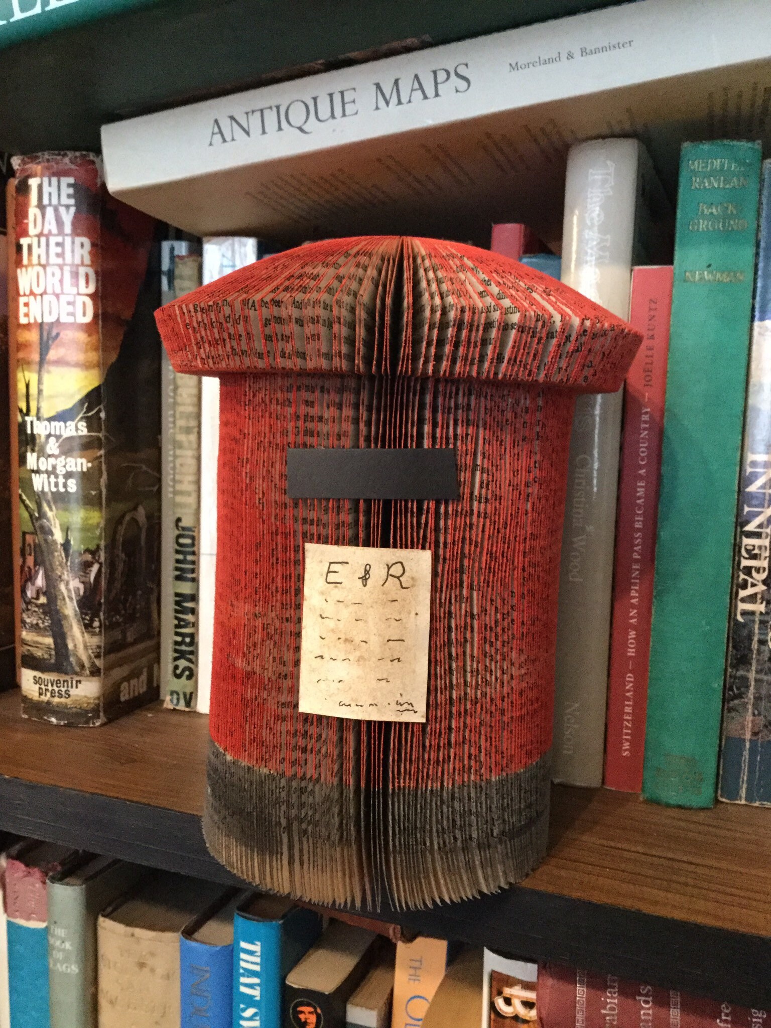 Book Art Pillar Box - Etsy