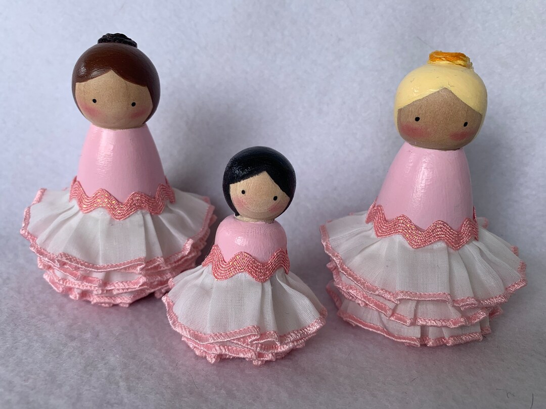 Ballerina Wooden Peg Dolls, Ballet Theme Toys, Natural Toys, Kids Gifts ...