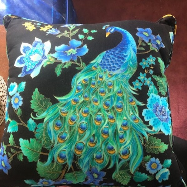 Peacock Pillow - Etsy