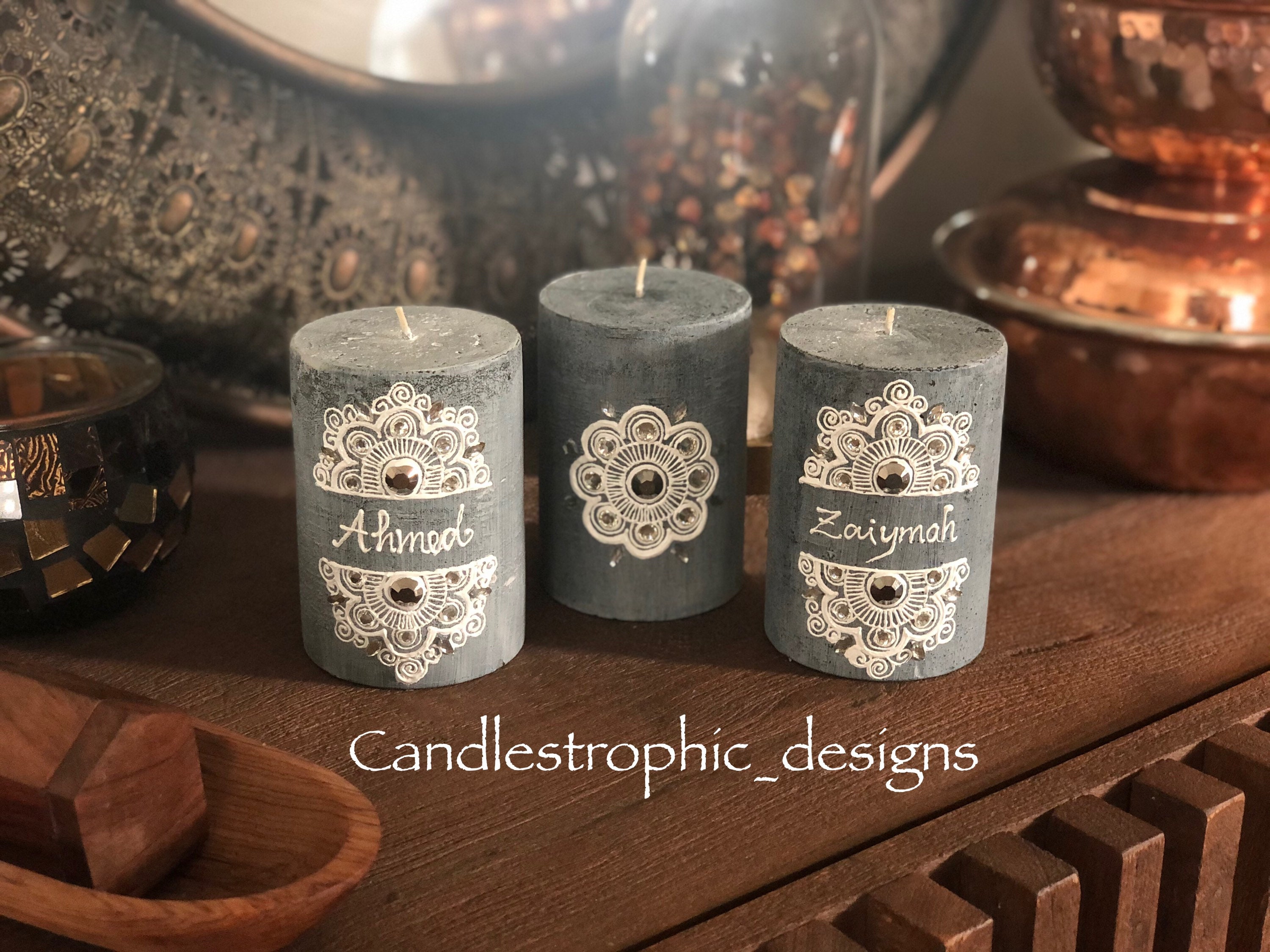 Home & Living Personalised henna candle set Candles etna.com.pe