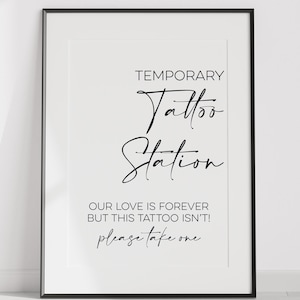 Temporary Tattoo Station Sign // Wedding Reception Sign for Tattoo ...