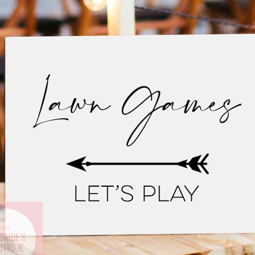 Printable 'lawn Games Let's Play' Sign Minimalist - Etsy