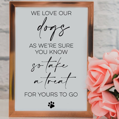 Printable We Love Our Dogs Sign Minimalist Handwritten Style - Etsy
