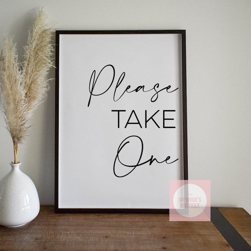 Printable 'Please Take One' Sign Minimalist Handwritten Style ...