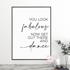 Printable 'you Look Fabulous' Sign Minimalist Handwritten Style ...