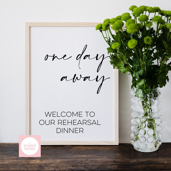 One Day Away Sign - Etsy