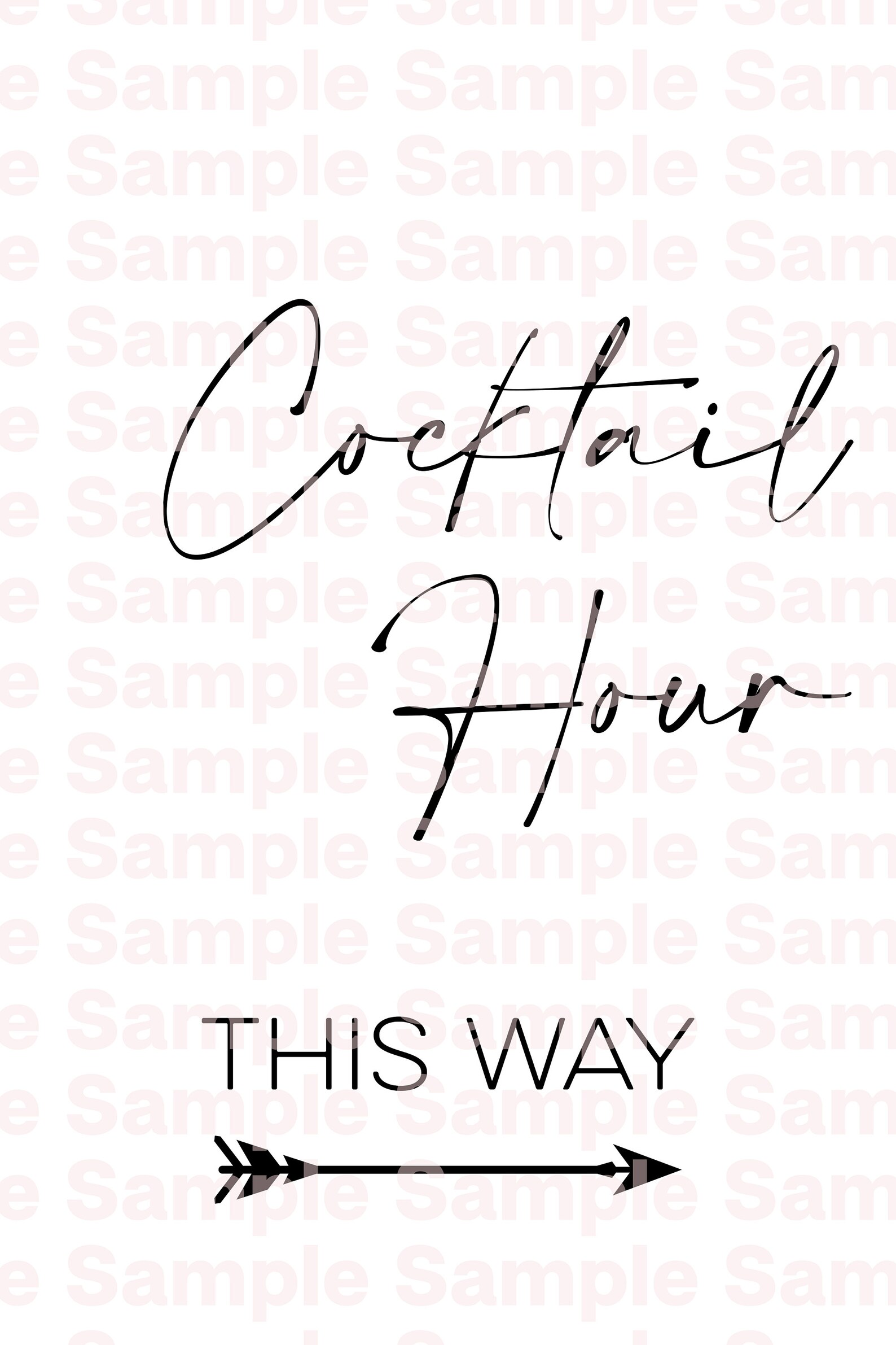 Printable 'cocktail Hour This Way' Sign Minimalist - Etsy UK