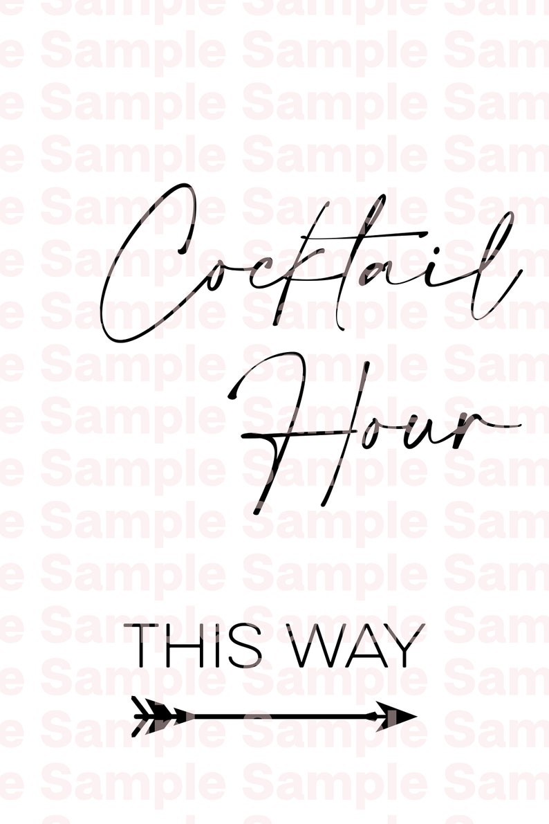 Printable 'cocktail Hour This Way' Sign Minimalist - Etsy UK