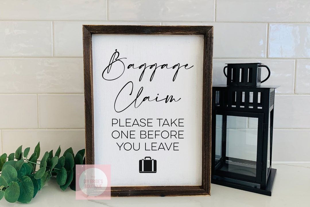 Printable 'baggage Claim' Sign Minimalist Handwritten Style // Digital ...