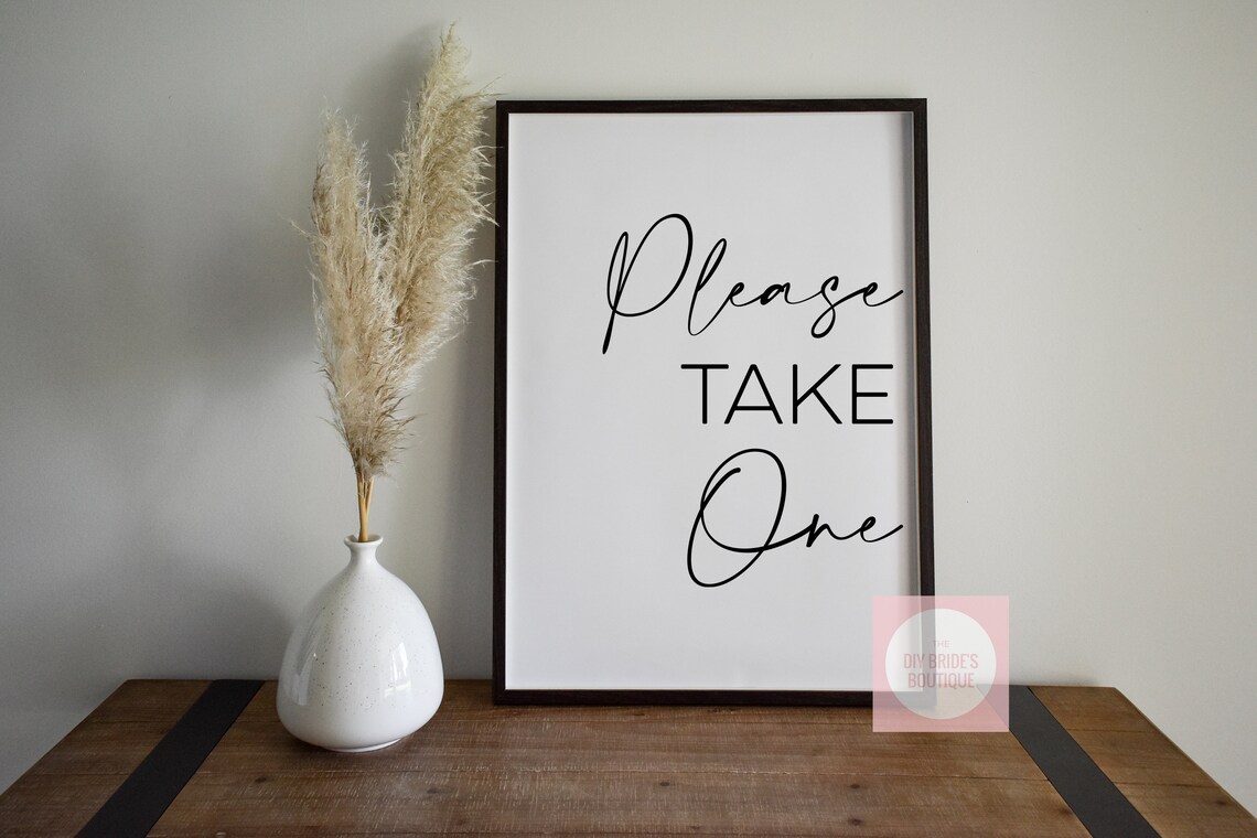 Printable 'please Take One' Sign Minimalist - Etsy