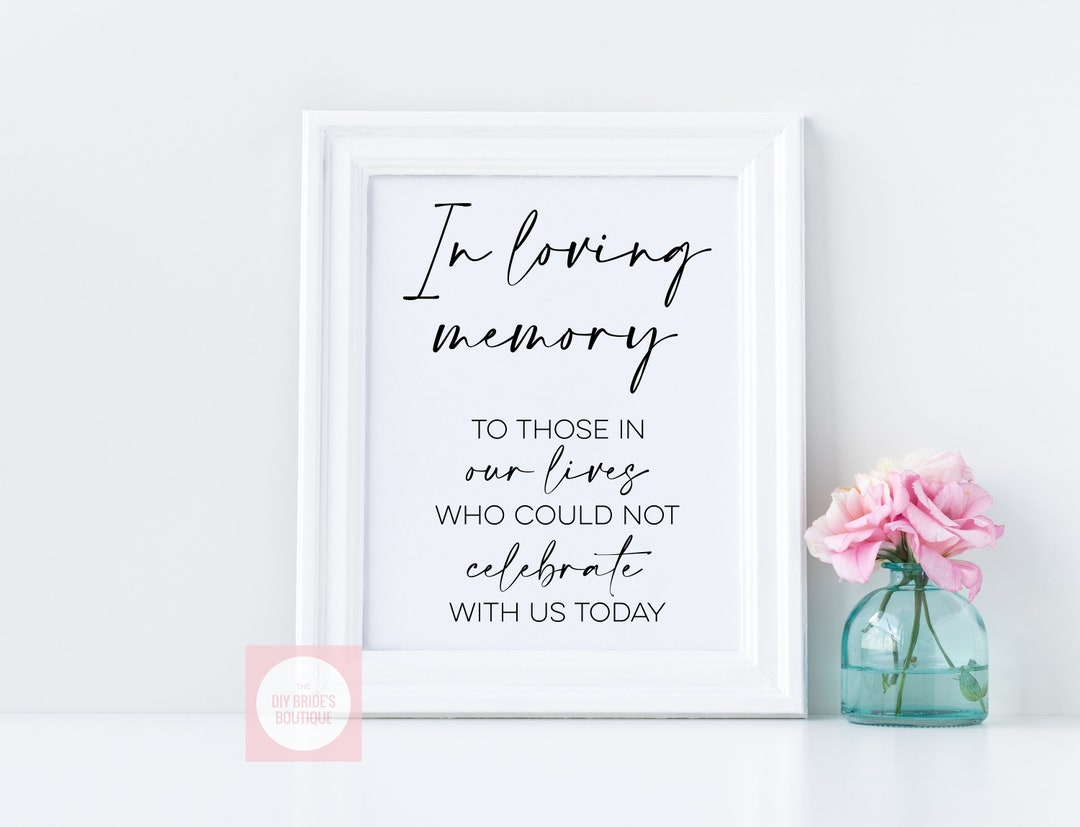 Printable in Loving Memory Sign Minimalist Handwritten Style // Digital ...