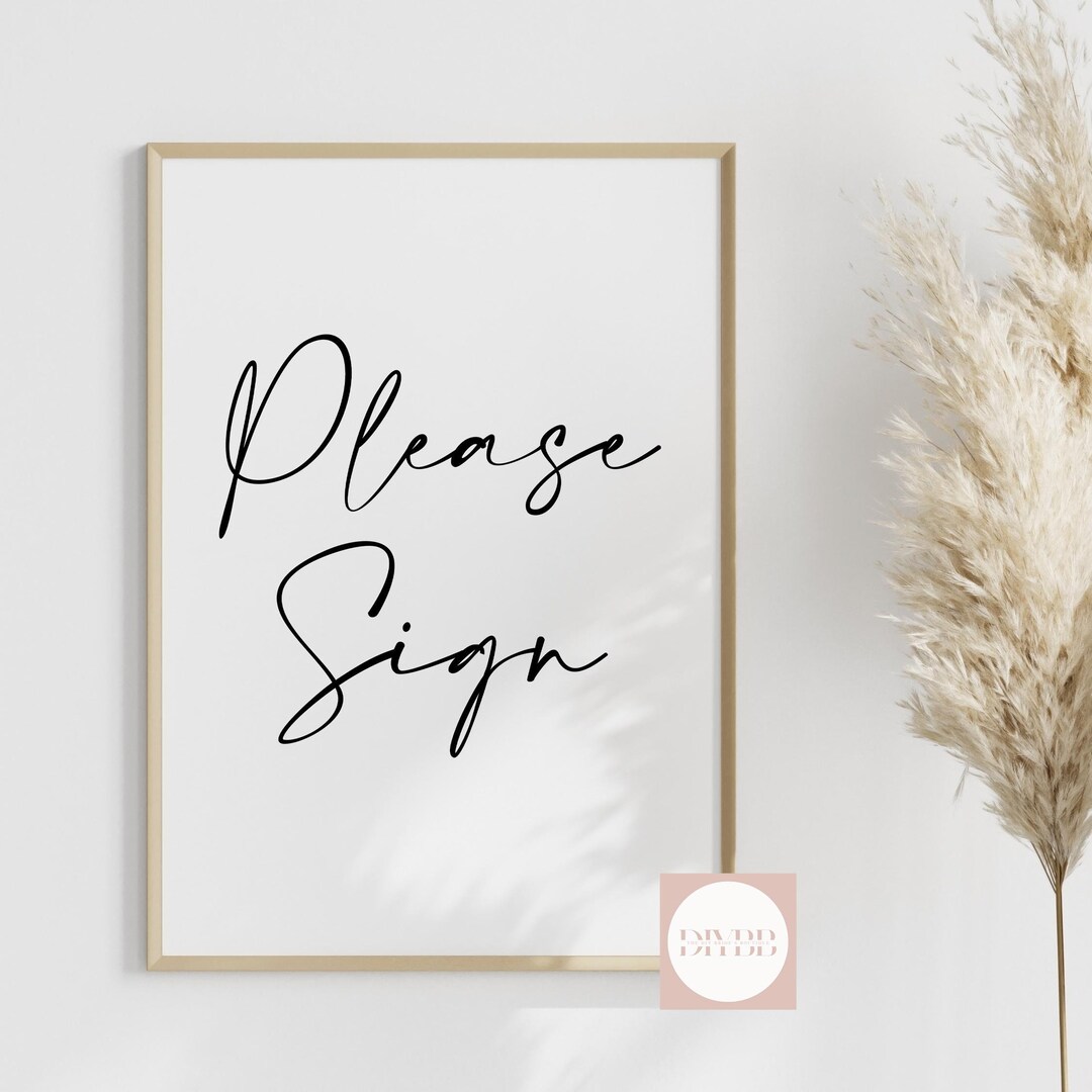 Please Sign Guest Book Sign // Wedding Reception Sign for Guestbook - Etsy