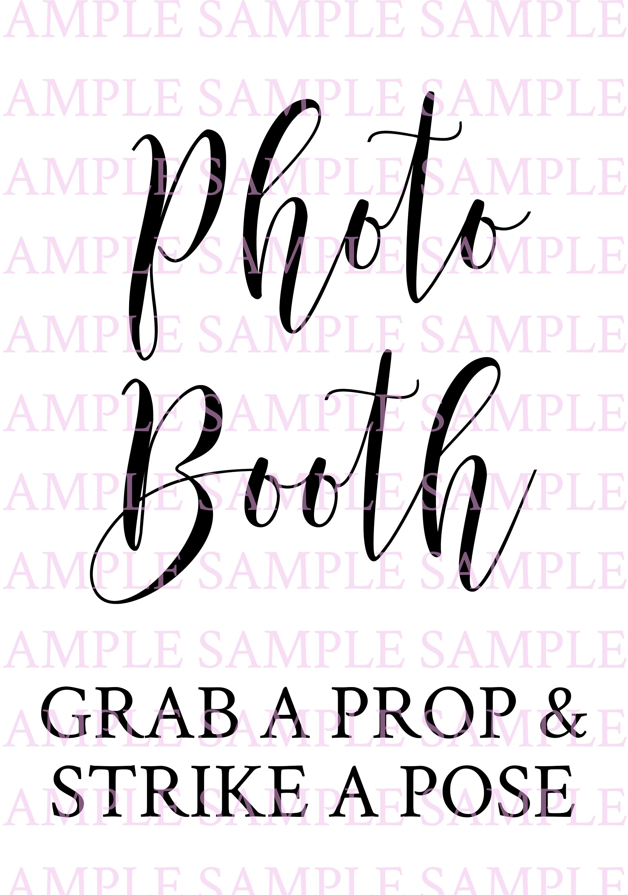 Printable Calligraphy Style 'Photo Booth' Sign Digital | Etsy