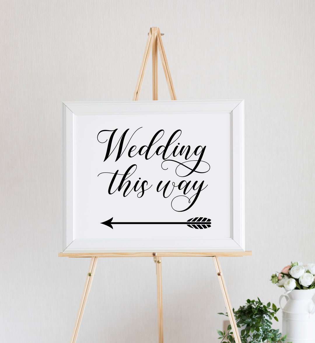 Printable Wedding This Way Sign Left Arrow // Digital PDF Download PNG ...