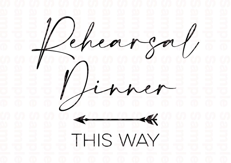 Printable 'rehearsal Dinner' Left Arrow Sign Minimalist // Digital PDF ...