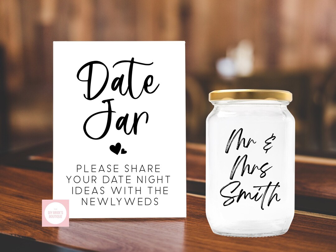 Wedding Date Jar Ideas Signage // Digital PDF Download PNG/SVG Cutting ...