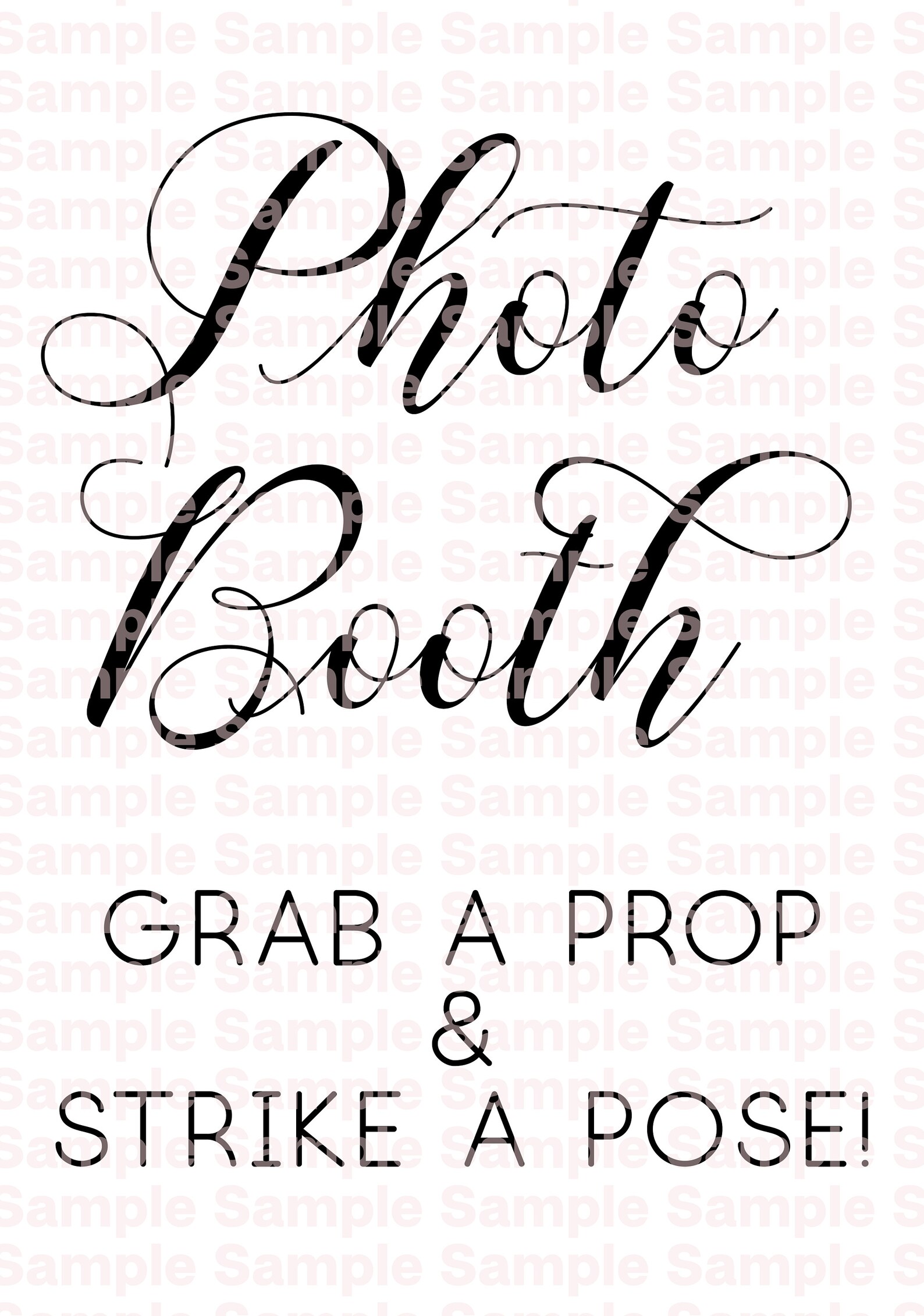 Printable Calligraphy Wedding 'photo Booth' PDF PNG - Etsy