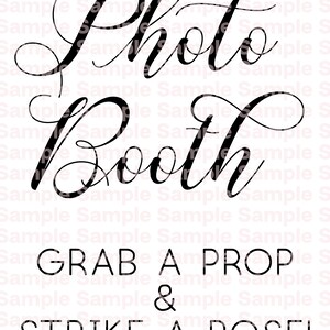 Printable Calligraphy Wedding 'photo Booth' PDF, PNG and SVG Cutting ...
