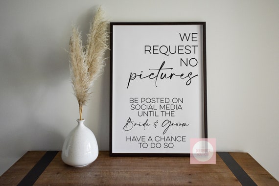 Printable 'we Request No Pictures' Wedding Sign | Etsy