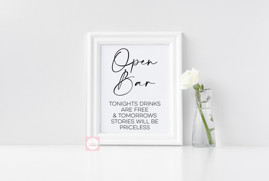 Printable Open Bar Sign Funny // PNG/SVG Cutting File // PDF Digital ...