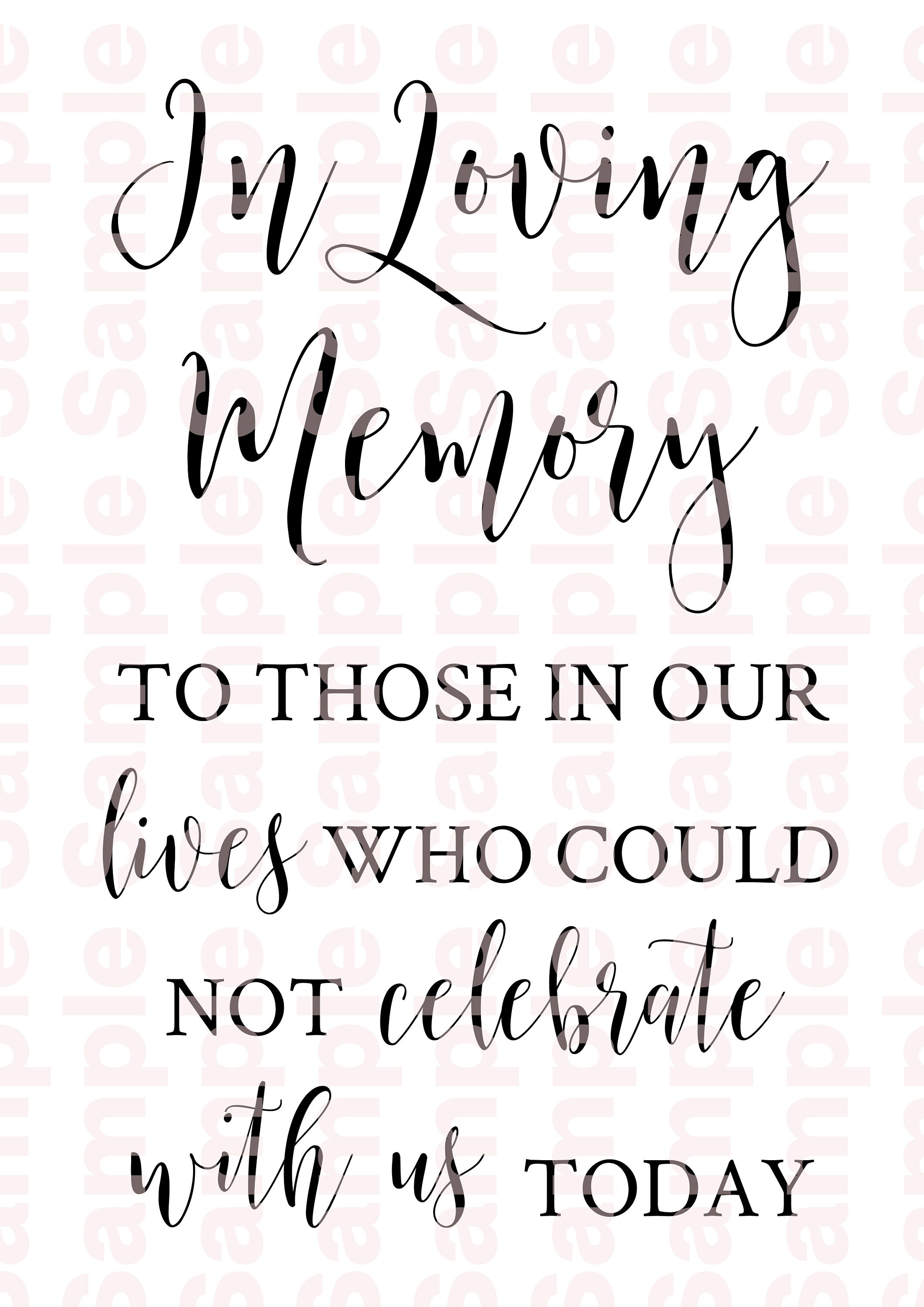 Printable 'in Loving Memory' PNG/SVG Cutting File PDF - Etsy UK