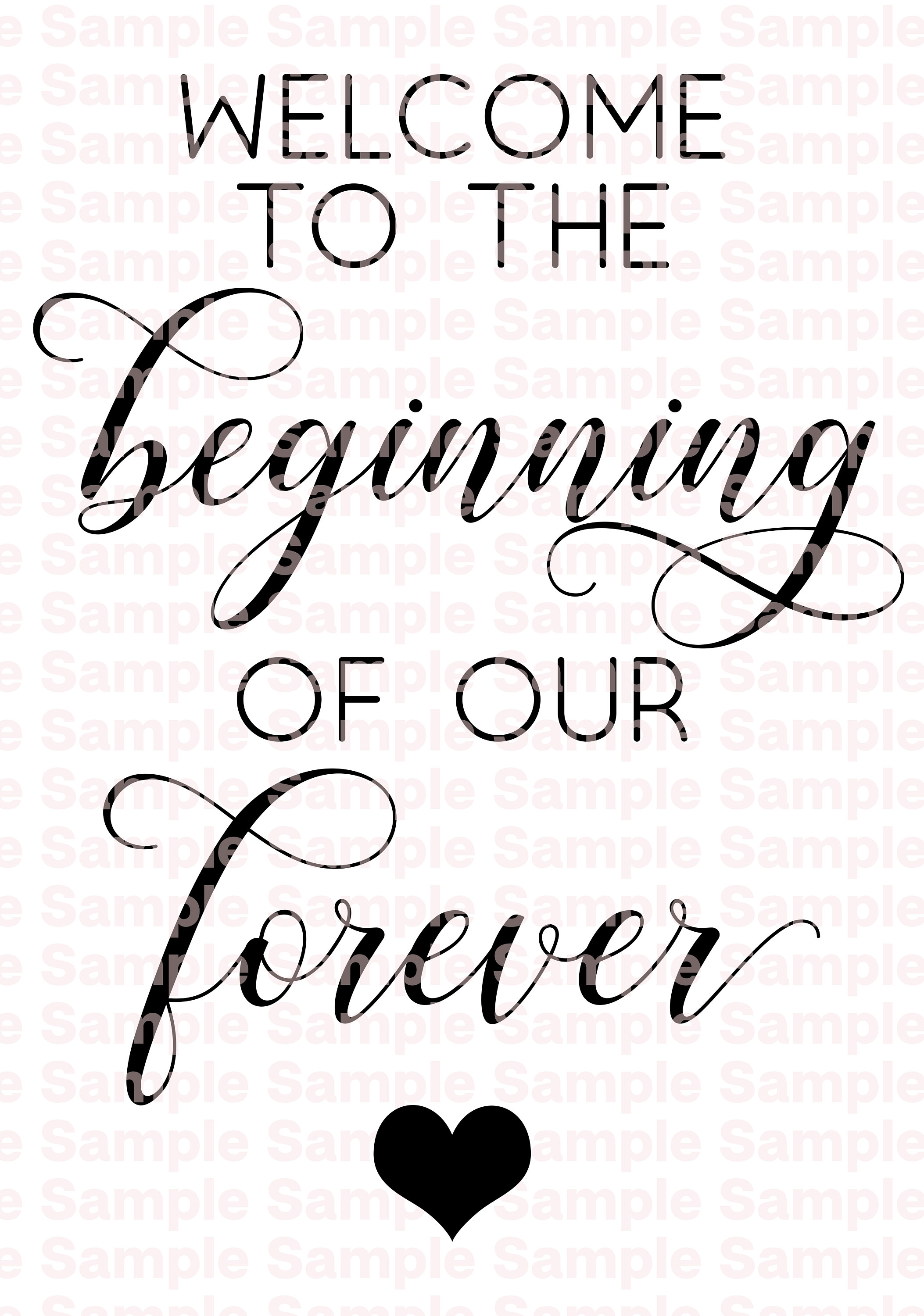 Printable 'welcome to the Beginning of Our Forever' - Etsy Finland