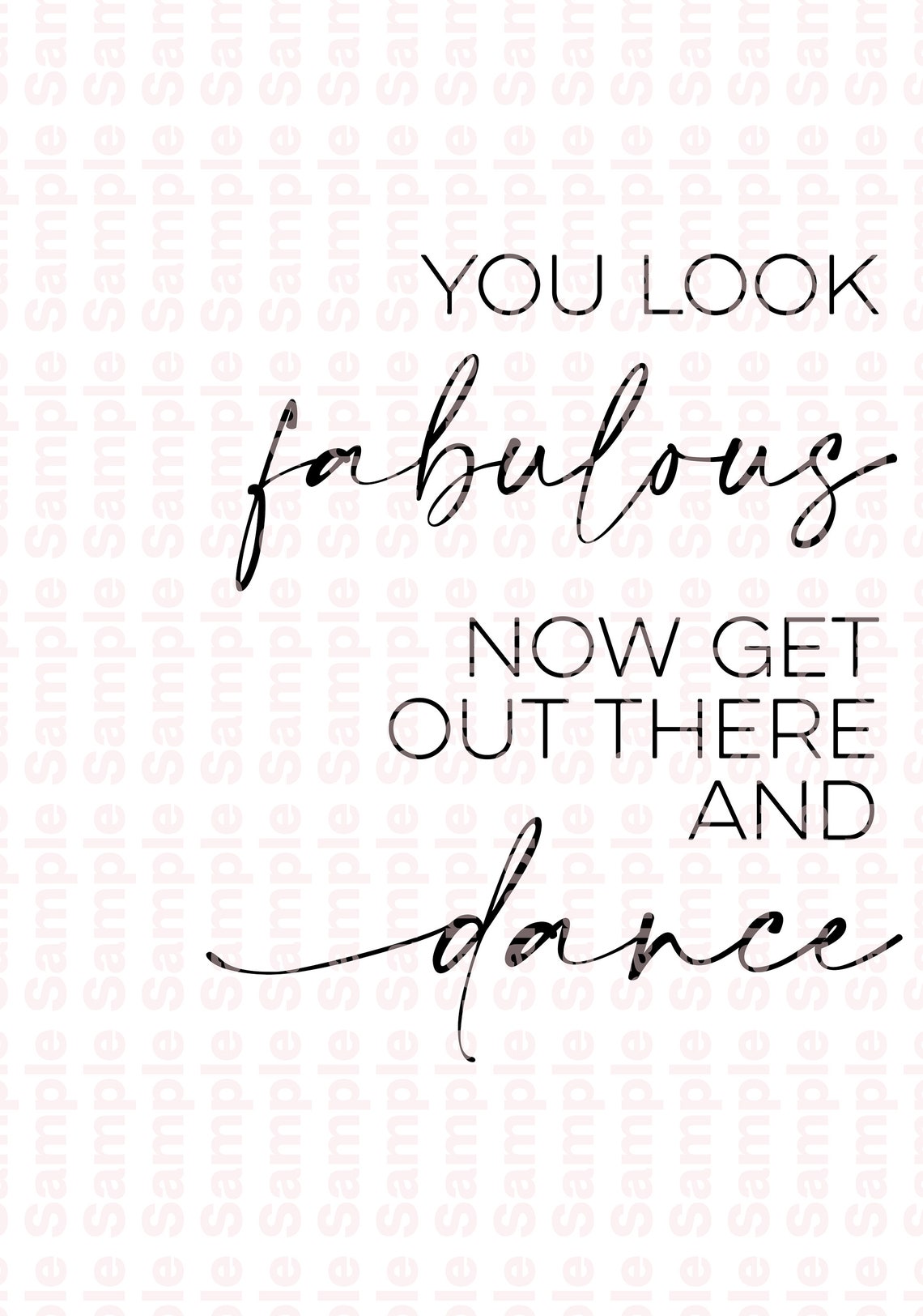 Printable 'you Look Fabulous' Sign Minimalist - Etsy