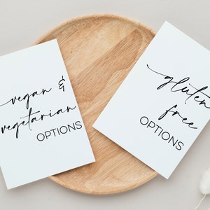 Wedding Gluten Free and Vegan/vegetarian Sign // Buffet Food Table ...