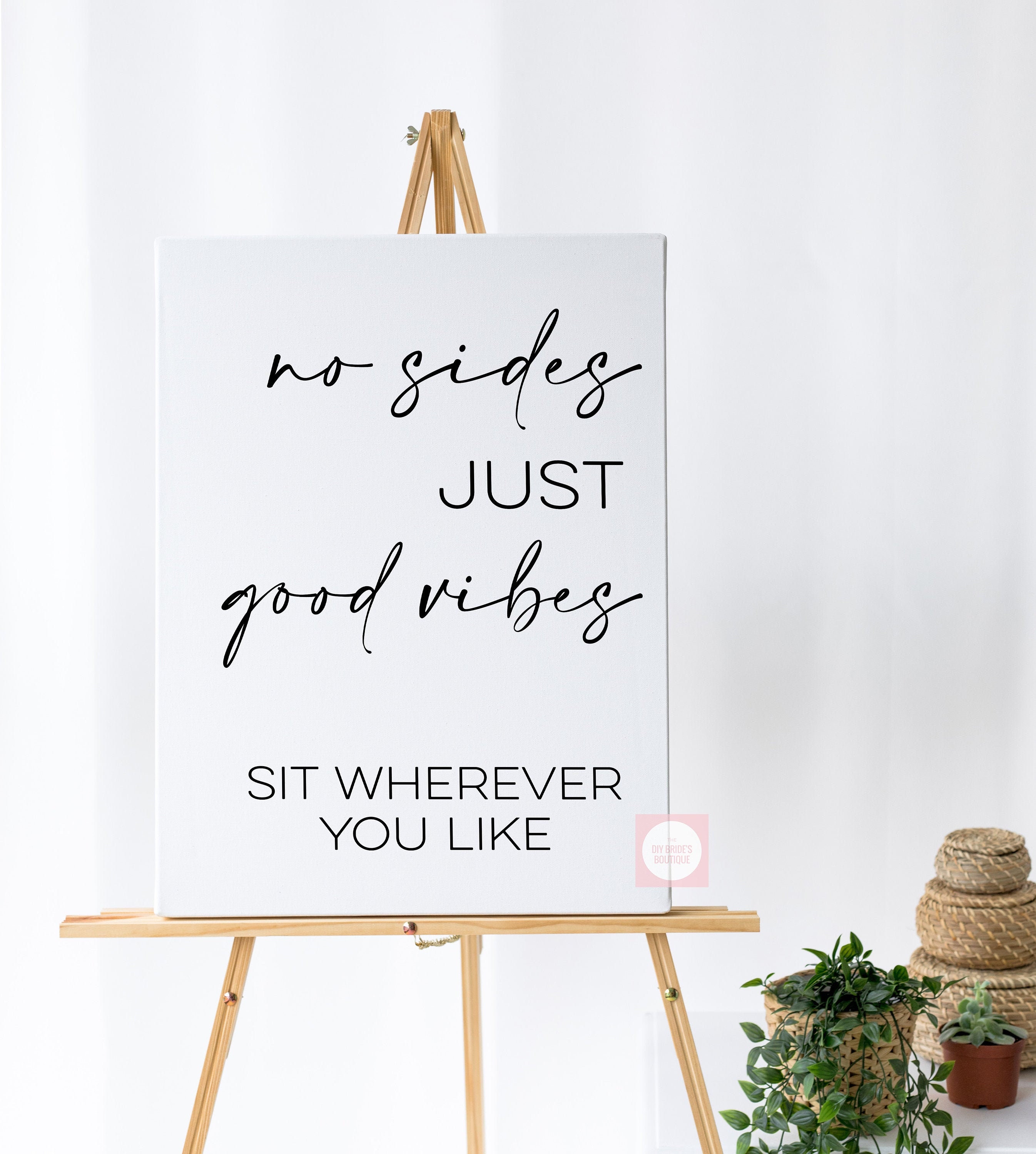 Printable Wedding No Sides Just Good Vibes Sign // Digital PDF | Etsy