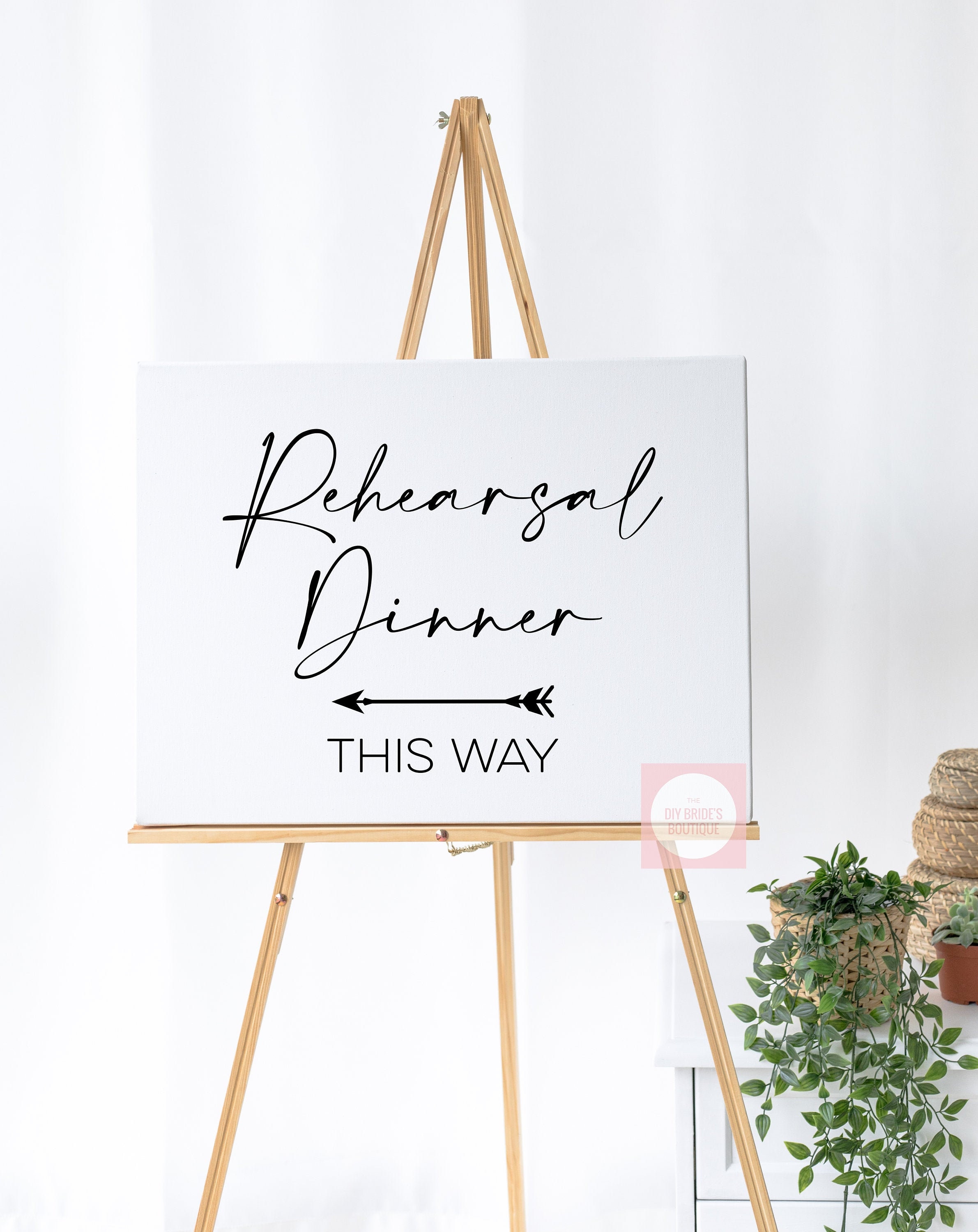 Printable 'rehearsal Dinner' Left Arrow Sign Minimalist // Digital PDF ...