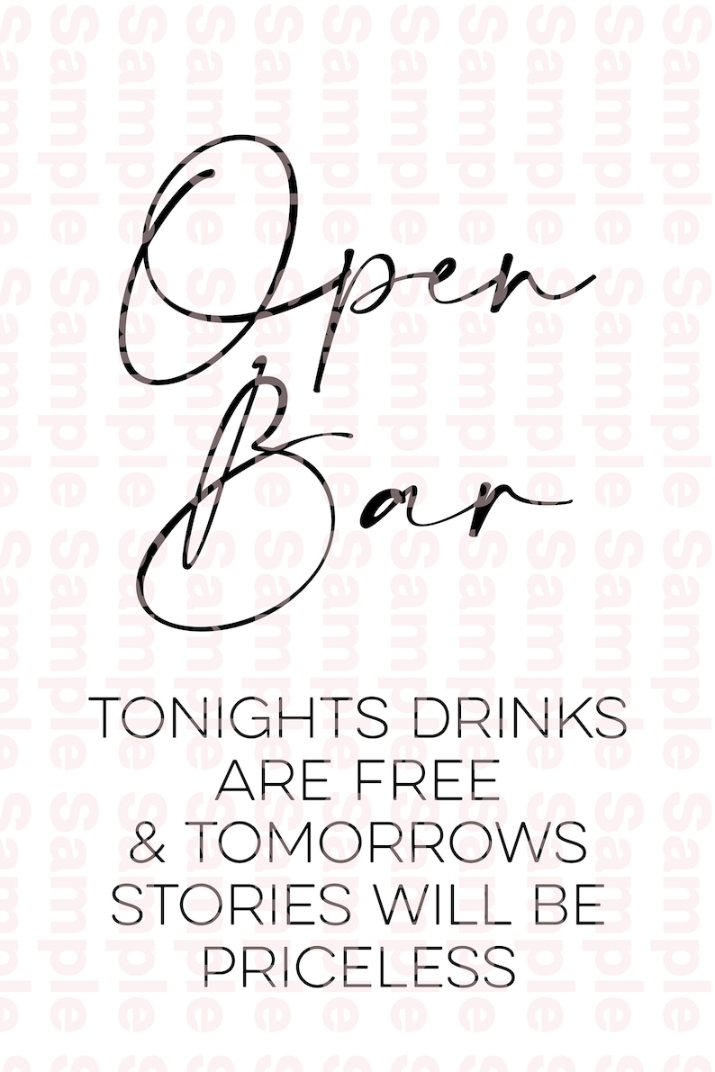 Printable Open Bar Sign Funny // PNG/SVG Cutting File // PDF - Etsy