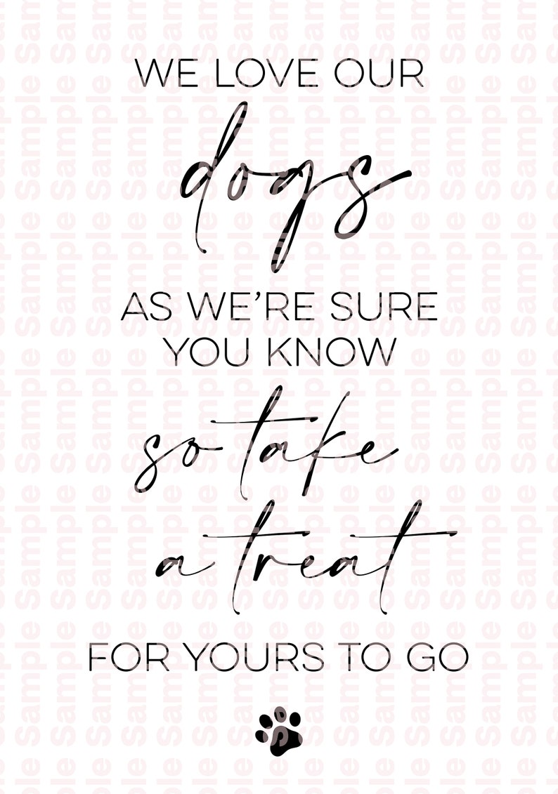Printable We Love Our Dogs Sign Minimalist Handwritten Style // Digital ...