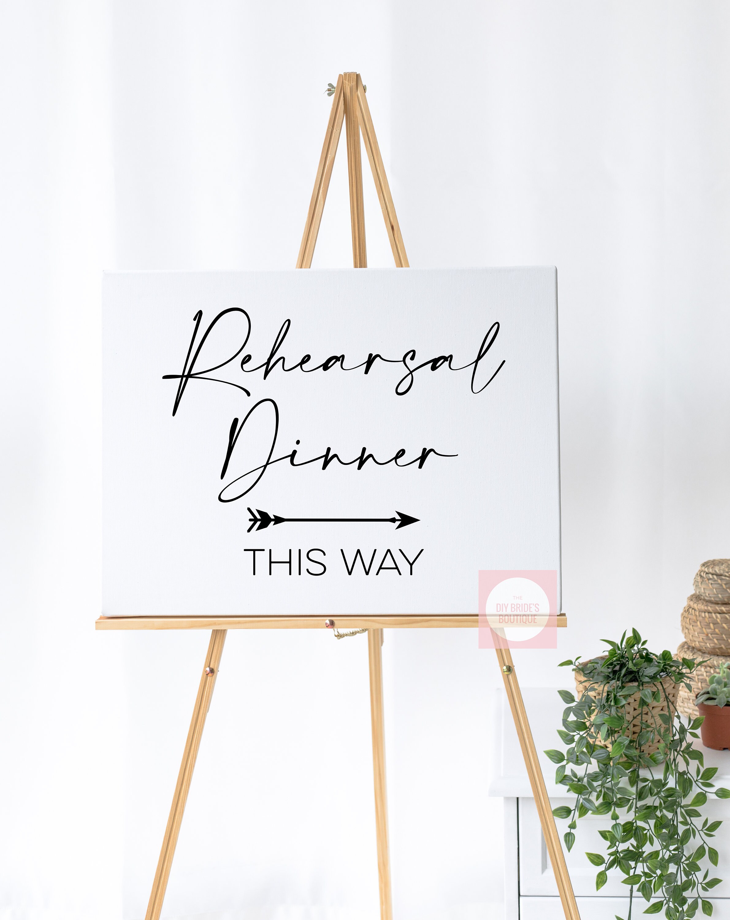 Printable 'Rehearsal Dinner' Right Arrow Sign | Etsy