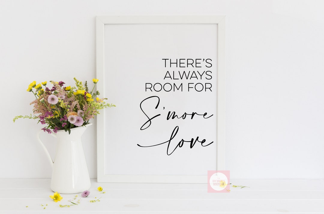 Printable 's'more Love' Sign Minimalist Handwritten Style // Digital ...
