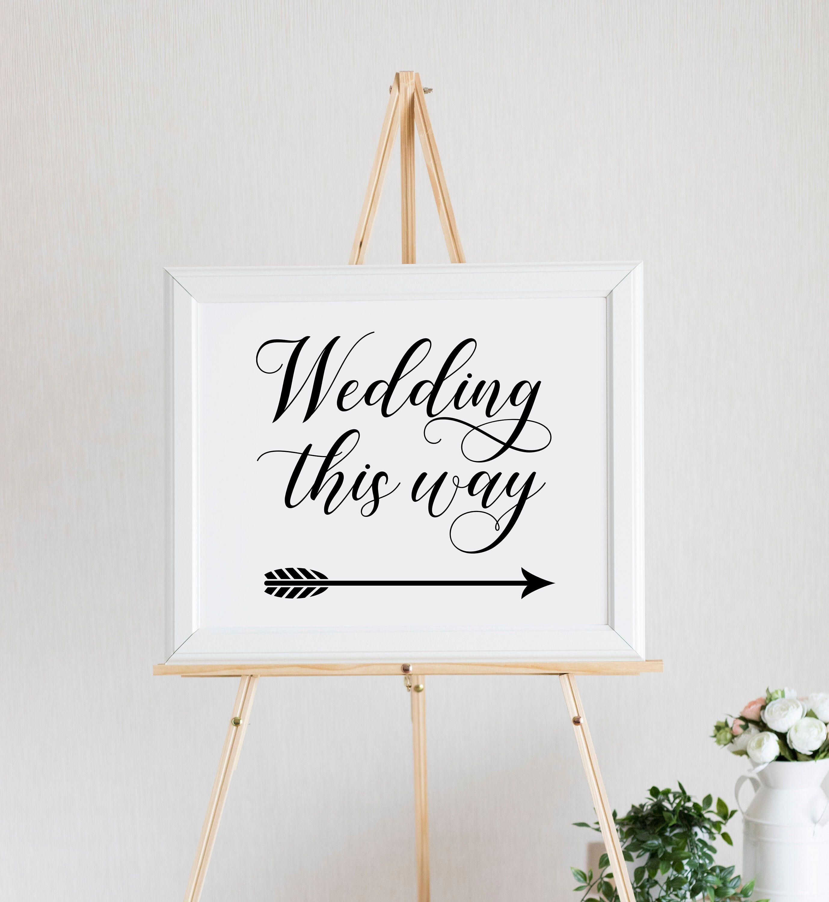 Printable Wedding This Way Sign Right Arrow // Digital PDF Download PNG ...