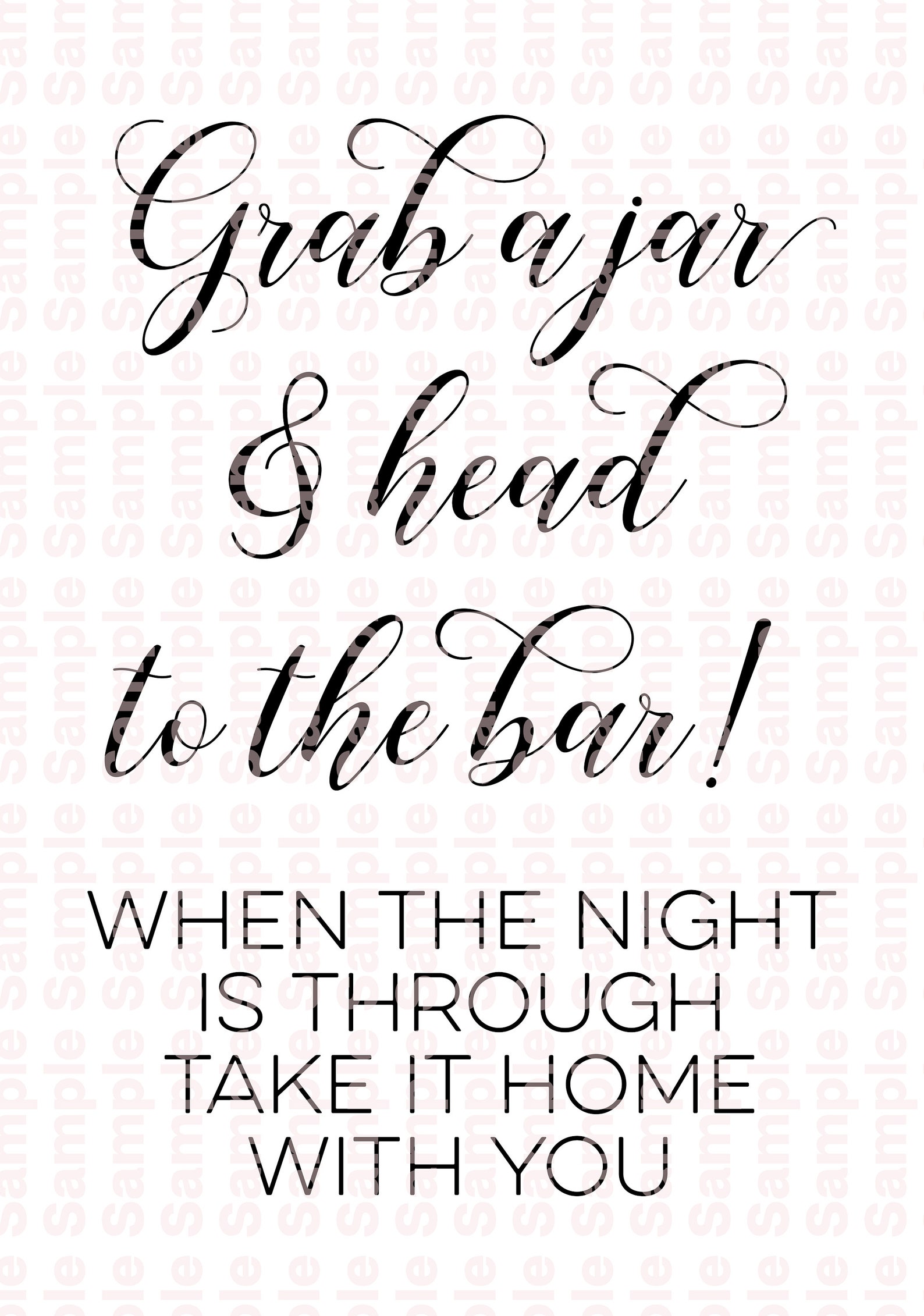 Printable 'grab a Jar & Head to the Bar' PNG/SVG Cutting File // PDF ...