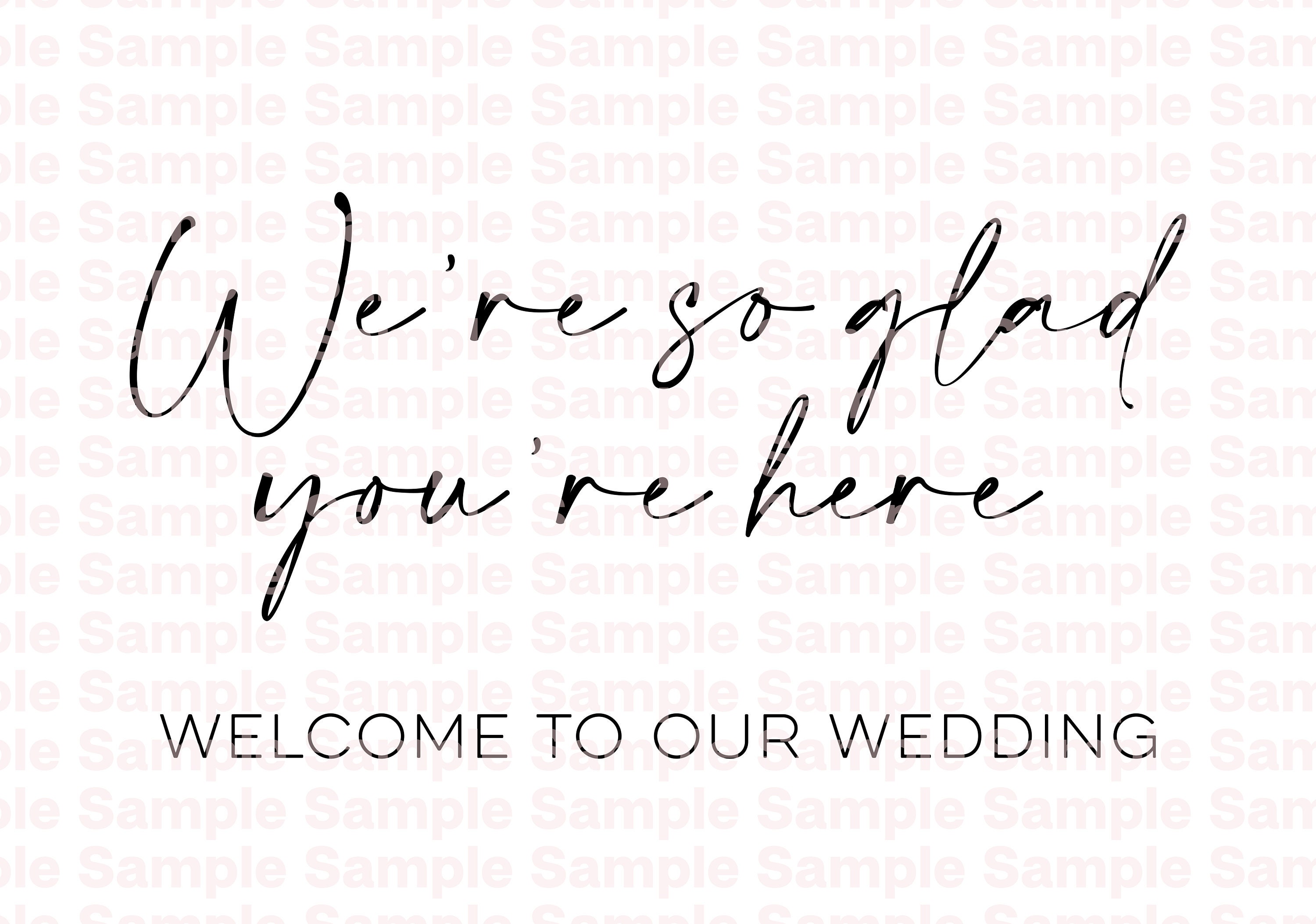 Printable 'we're so Glad You're Here' Minimal - Etsy