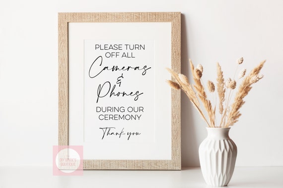 Printable Please Turn off Cameras and Phones Wedding Sign | Etsy