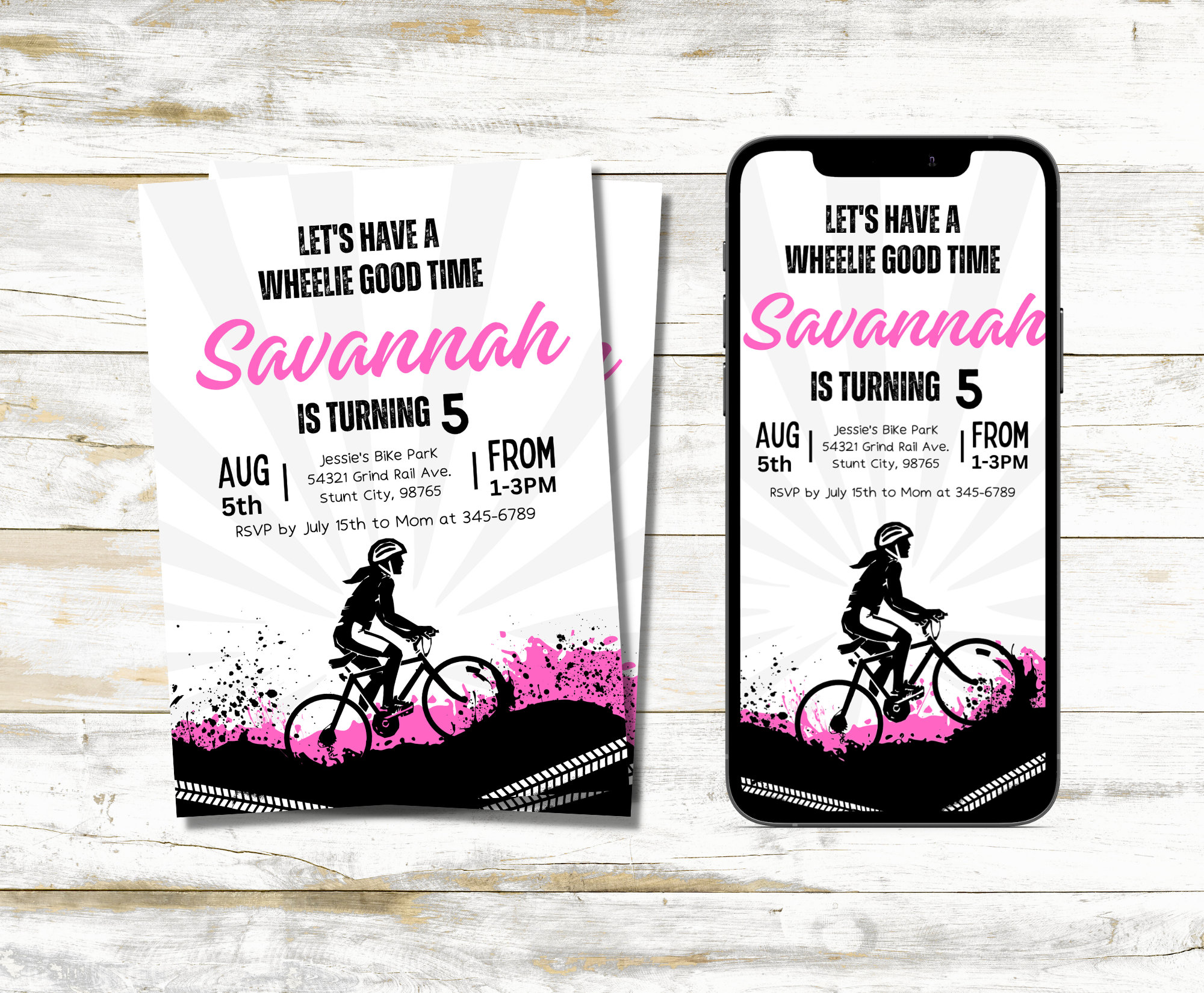 Bike Party Invitation, Wheelie Birthday Invite, BMX Birthday Invite ...