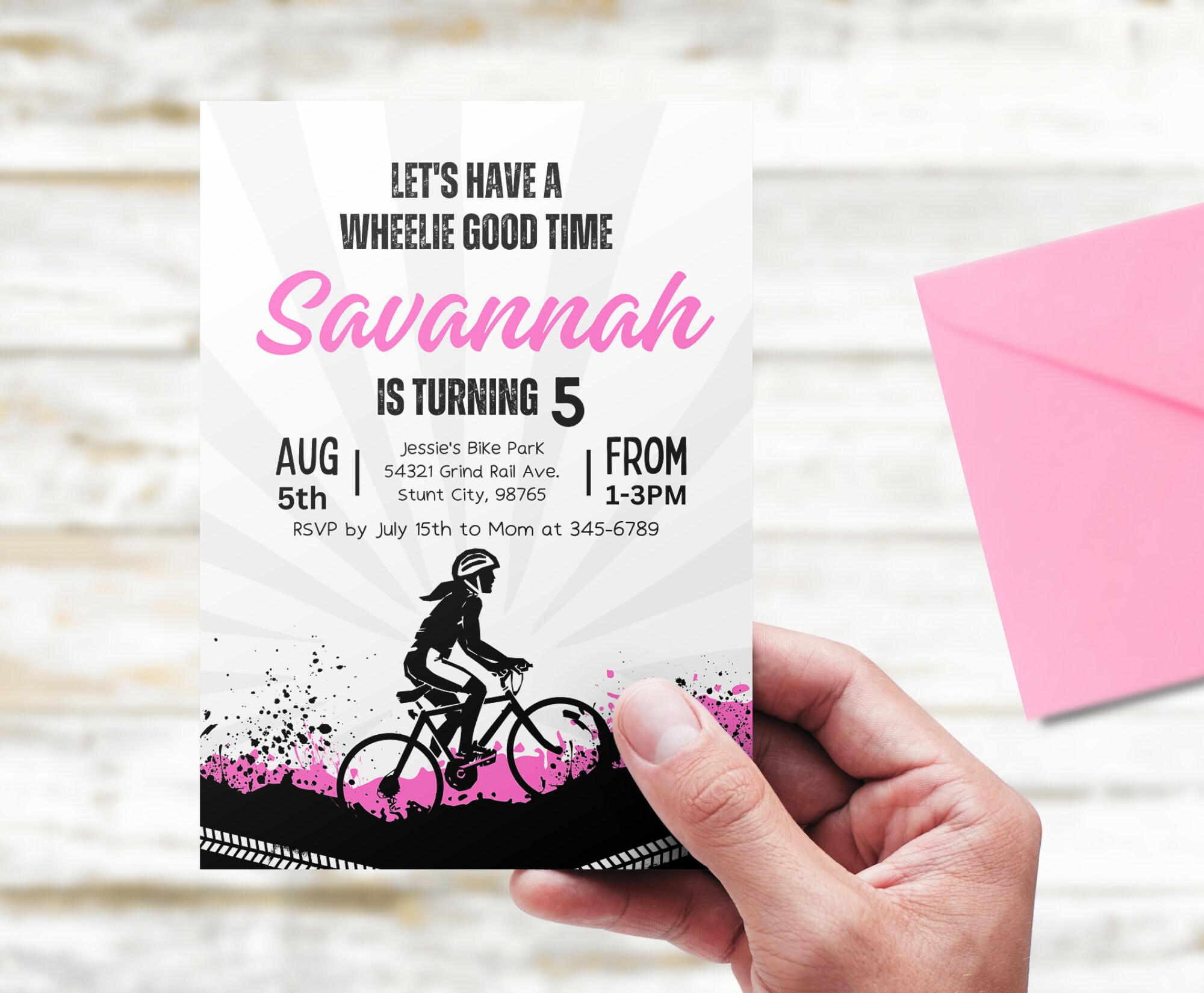 Bike Party Invitation, Wheelie Birthday Invite, BMX Birthday Invite ...