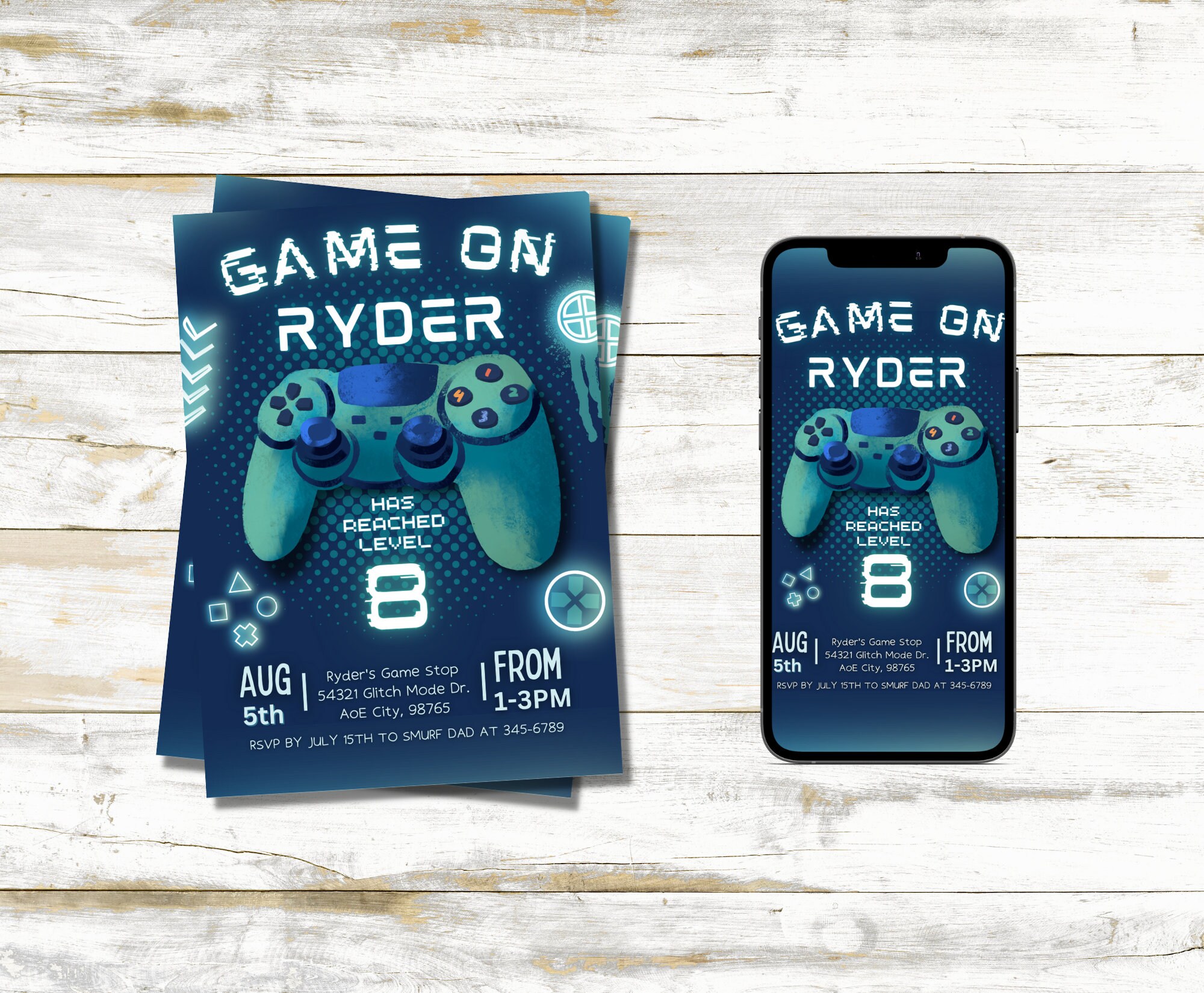 Gamer Invitation, Video Game Birthday Invite, Controller Birthday ...