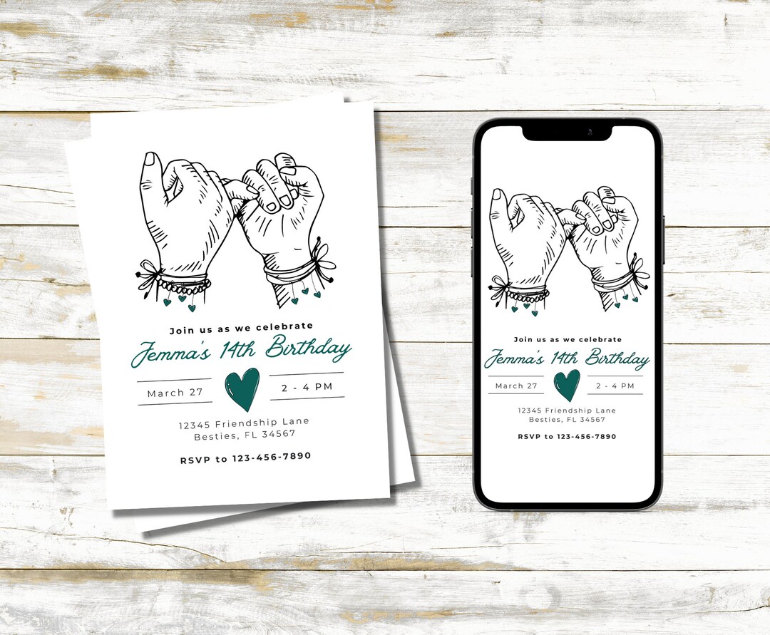 Friendship Bracelet Birthday Invite: Editable Canva Template - Etsy
