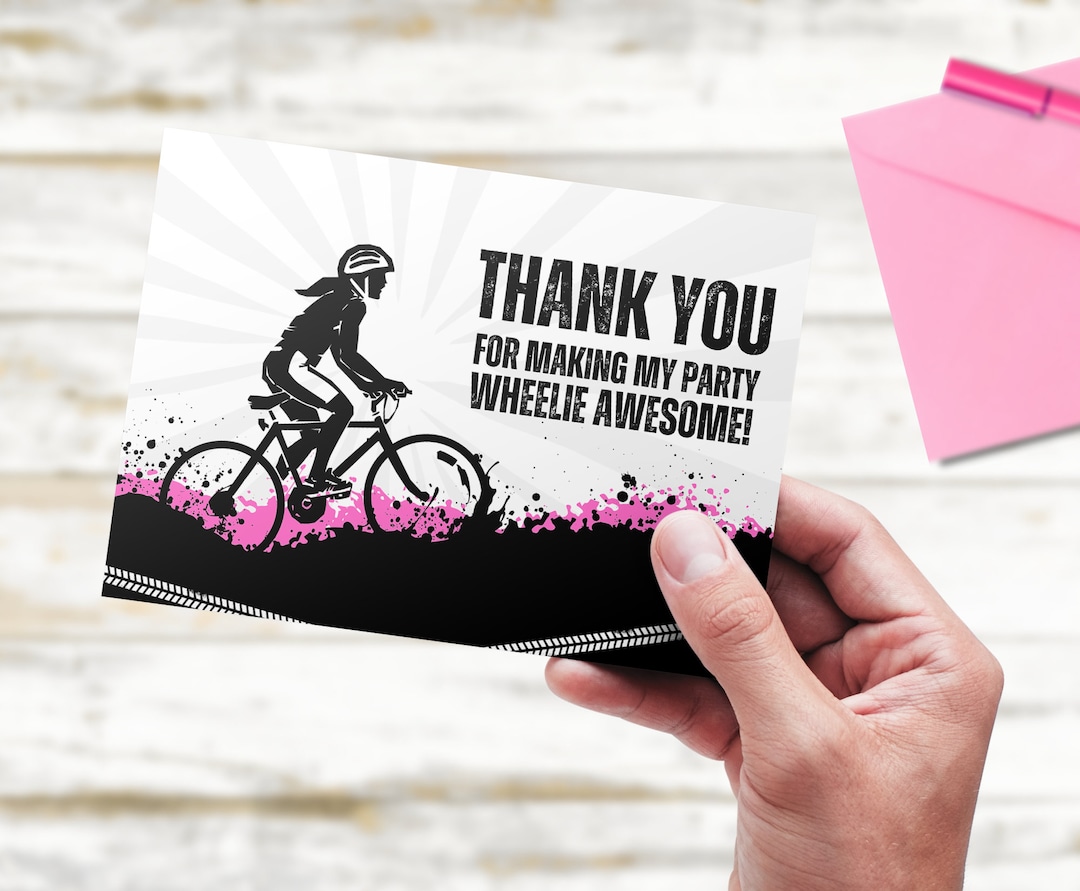 Bike Party Thank You Card: Wheelie Birthday, BMX (digital Download) - Etsy