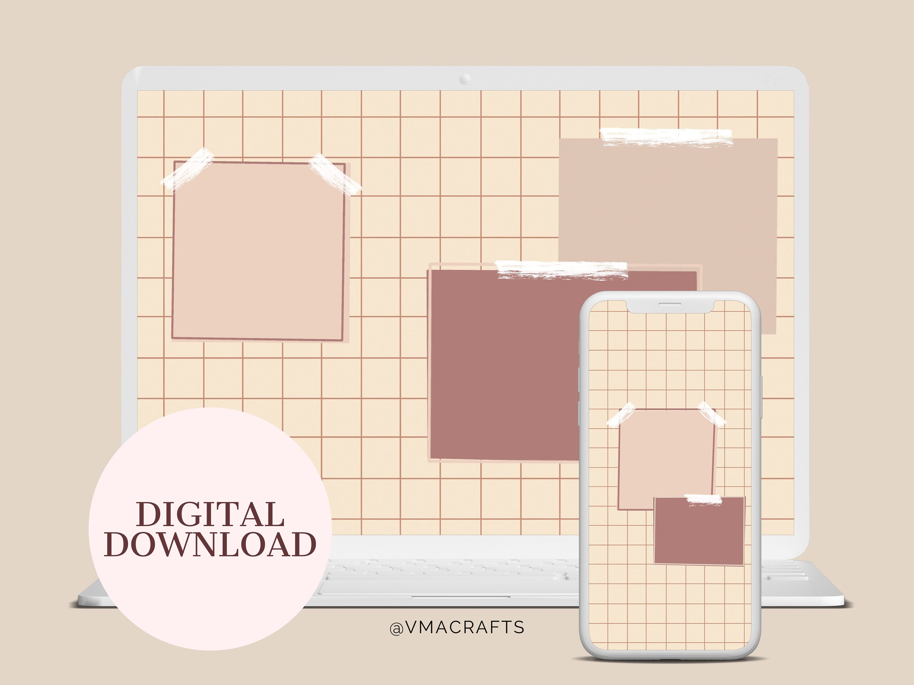 Post-it | Trendy Abstract iPhone & Desktop Wallpaper *INSTANT DOWNLOAD ...