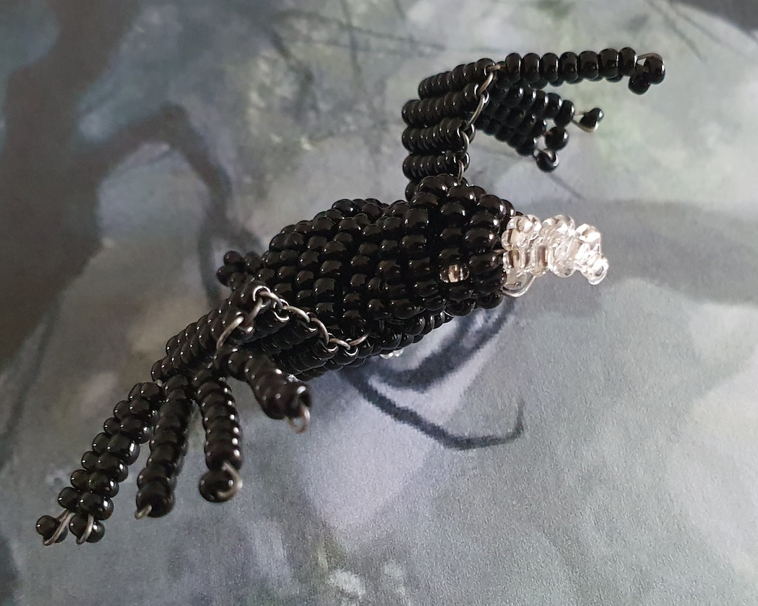 Beaded Animals: Seed Bead Crow - Etsy